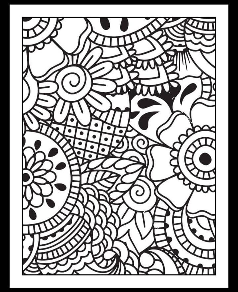 Pretty Floral Coloring Pages Bundle, Beautiful Flowers Coloring Book ...