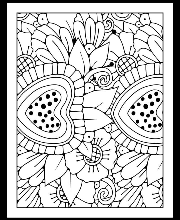 Pretty Floral Coloring Pages Bundle, Beautiful Flowers Coloring Book ...