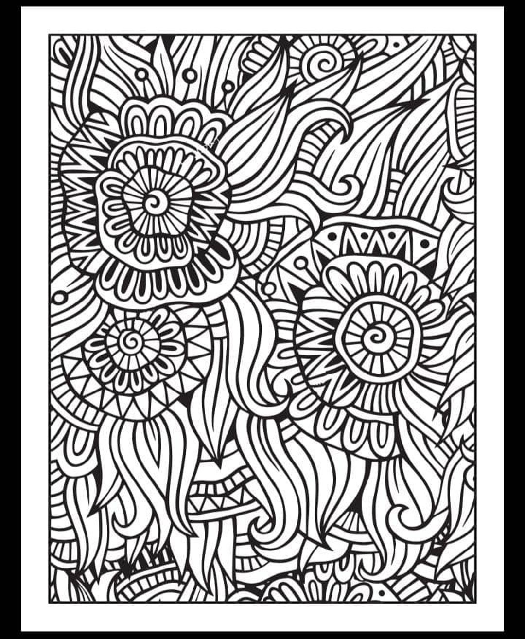 Pretty Floral Coloring Pages Bundle, Beautiful Flowers Coloring Book ...