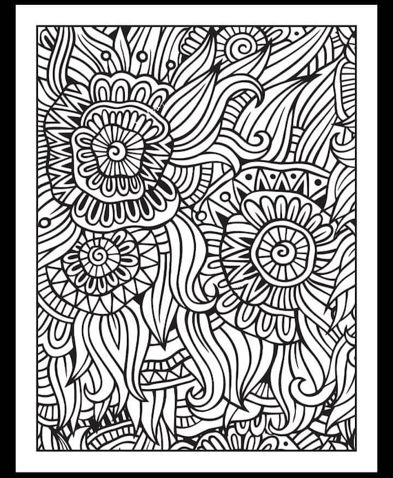 Pretty Floral Coloring Pages Bundle Beautiful Flowers - Etsy