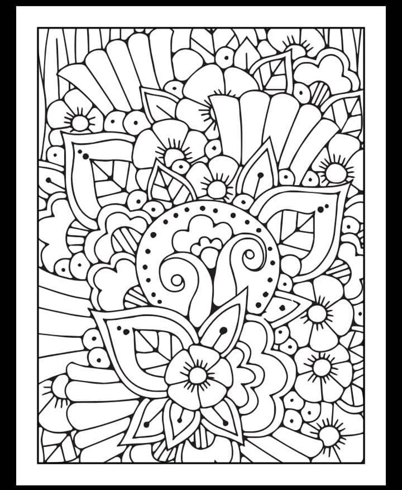 Pretty Floral Coloring Pages Bundle, Beautiful Flowers Coloring Book ...