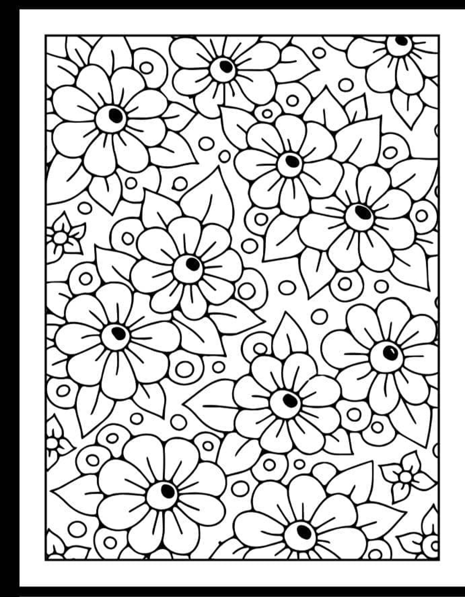 Pretty Floral Coloring Pages Bundle, Beautiful Flowers Coloring Book ...