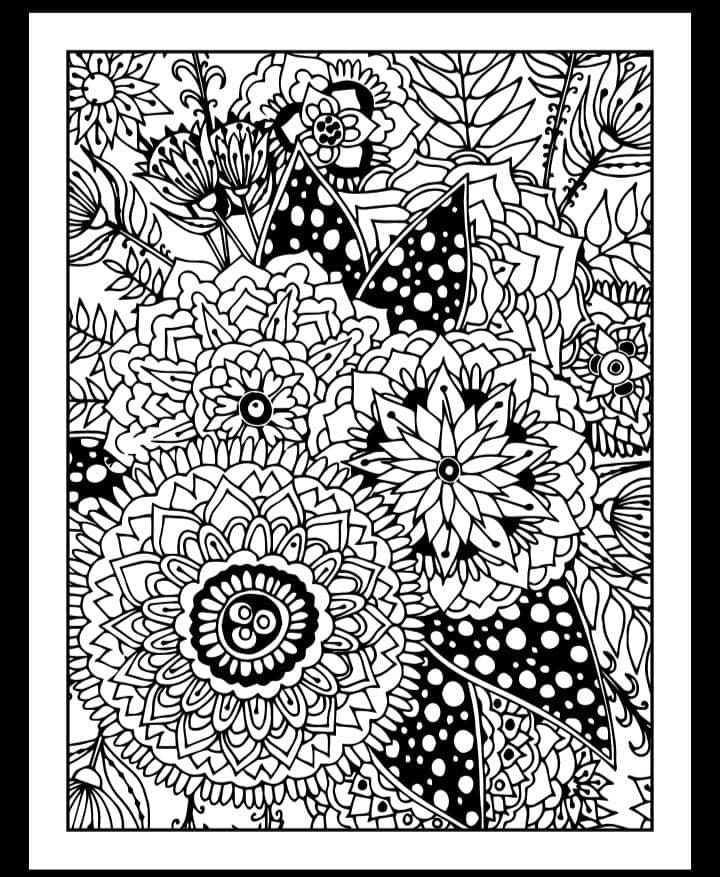Pretty Floral Coloring Pages Bundle, Beautiful Flowers Coloring Book ...