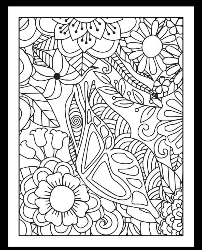 Pretty Floral Coloring Pages Bundle, Beautiful Flowers Coloring Book ...