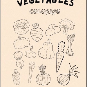 Vegetable Coloring Pages, Vegetable Coloring Book for Kids, Boys, Girls ...