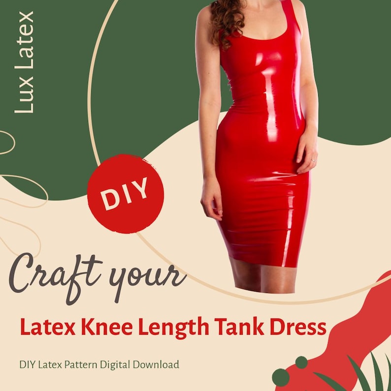 Latex Pattern - Latex Dress Pattern, Latex Knee Length Tank Dress, DIY ...