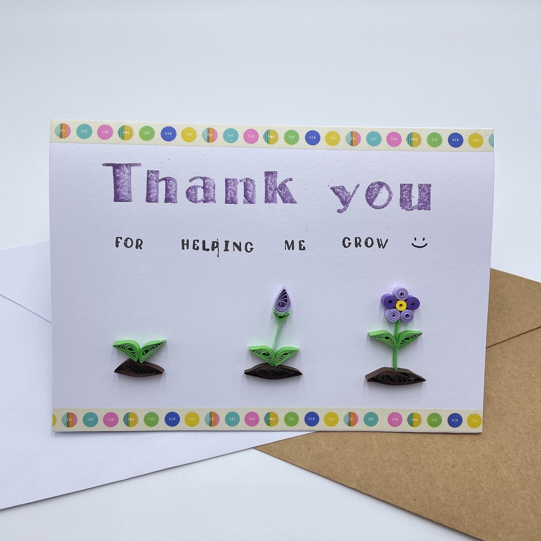 Personalised Handmade Quilling Card With thank You for - Etsy