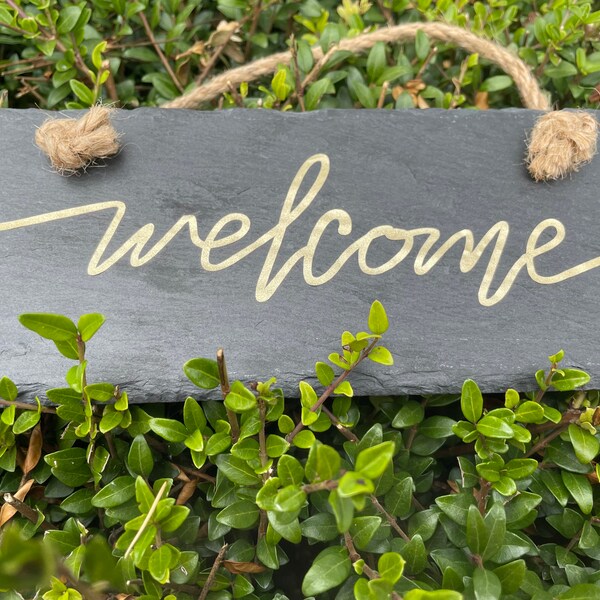 Slate Welcome Sign - Etsy