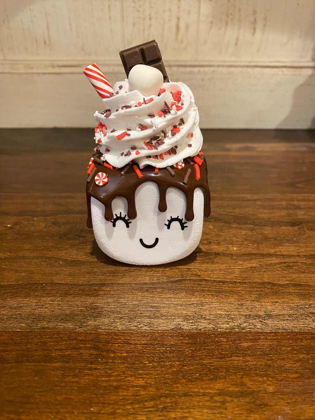 Faux Marshmallow Buddy, Peppermint Mocha, Christmas Tiered Tray Decor ...