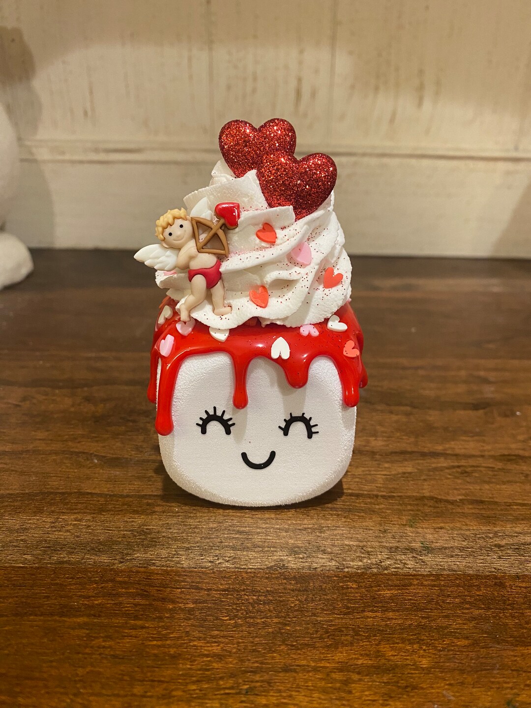 Faux Valentines Marshmallow Buddy, Cupid, Valentines Tiered Tray Decor ...