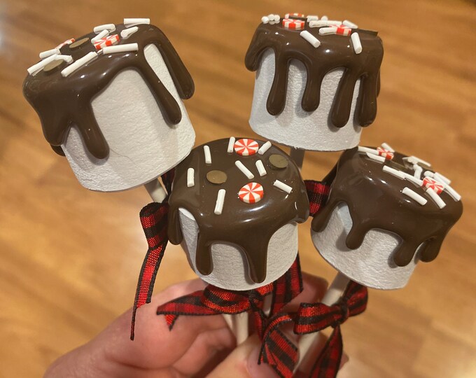 Faux Marshmallows Pops, Chocolate Dripping, Hot Cocoa, Christmas ...