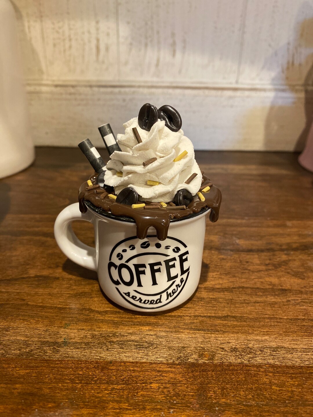 Fake Coffee, Mini Mug, Faux Whip, Coffee, Tiered Tray Decor, Fake Bake ...