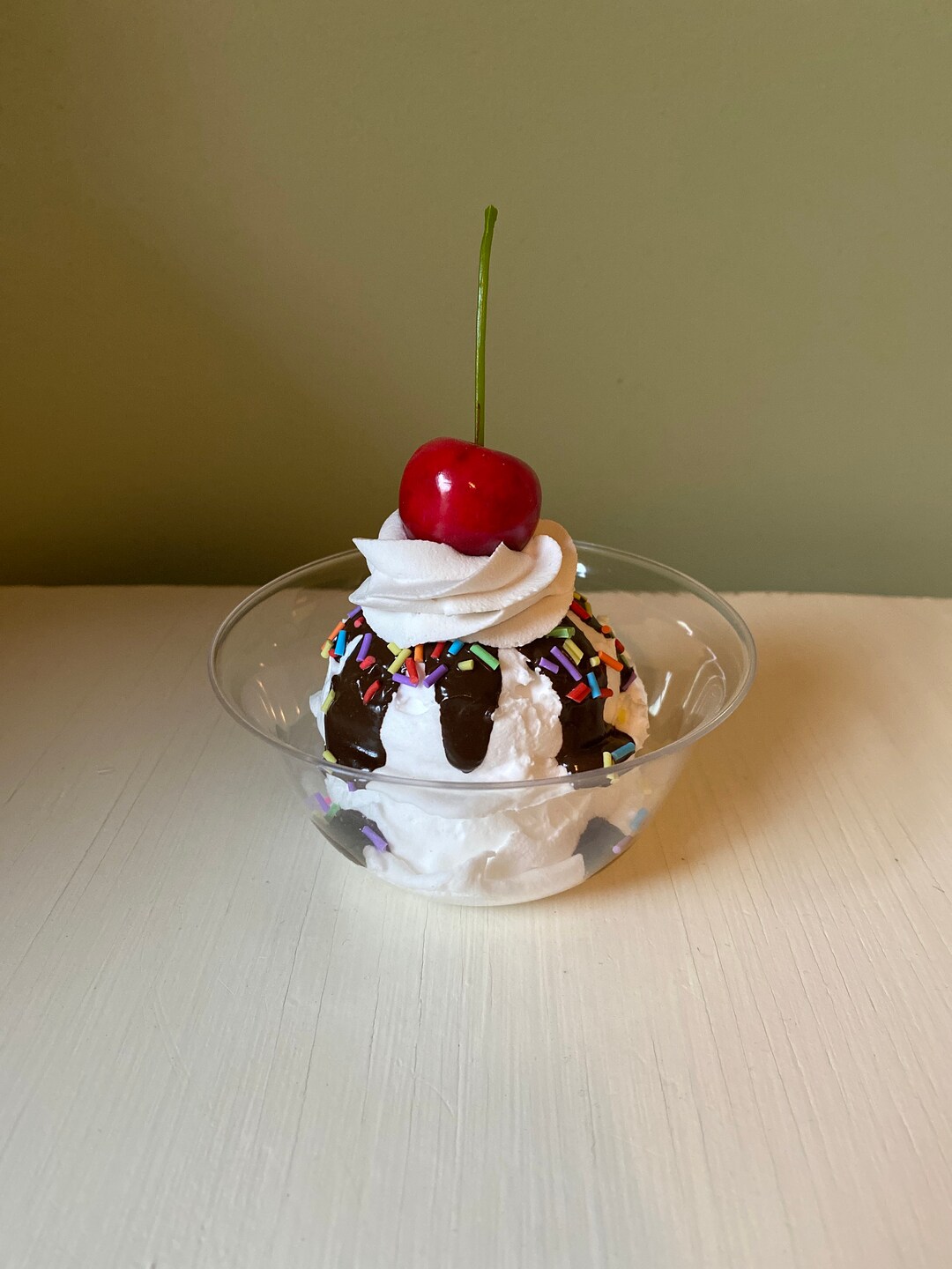 Faux Ice Cream Sundae Summer Decor Tiered Tray Faux Food Faux