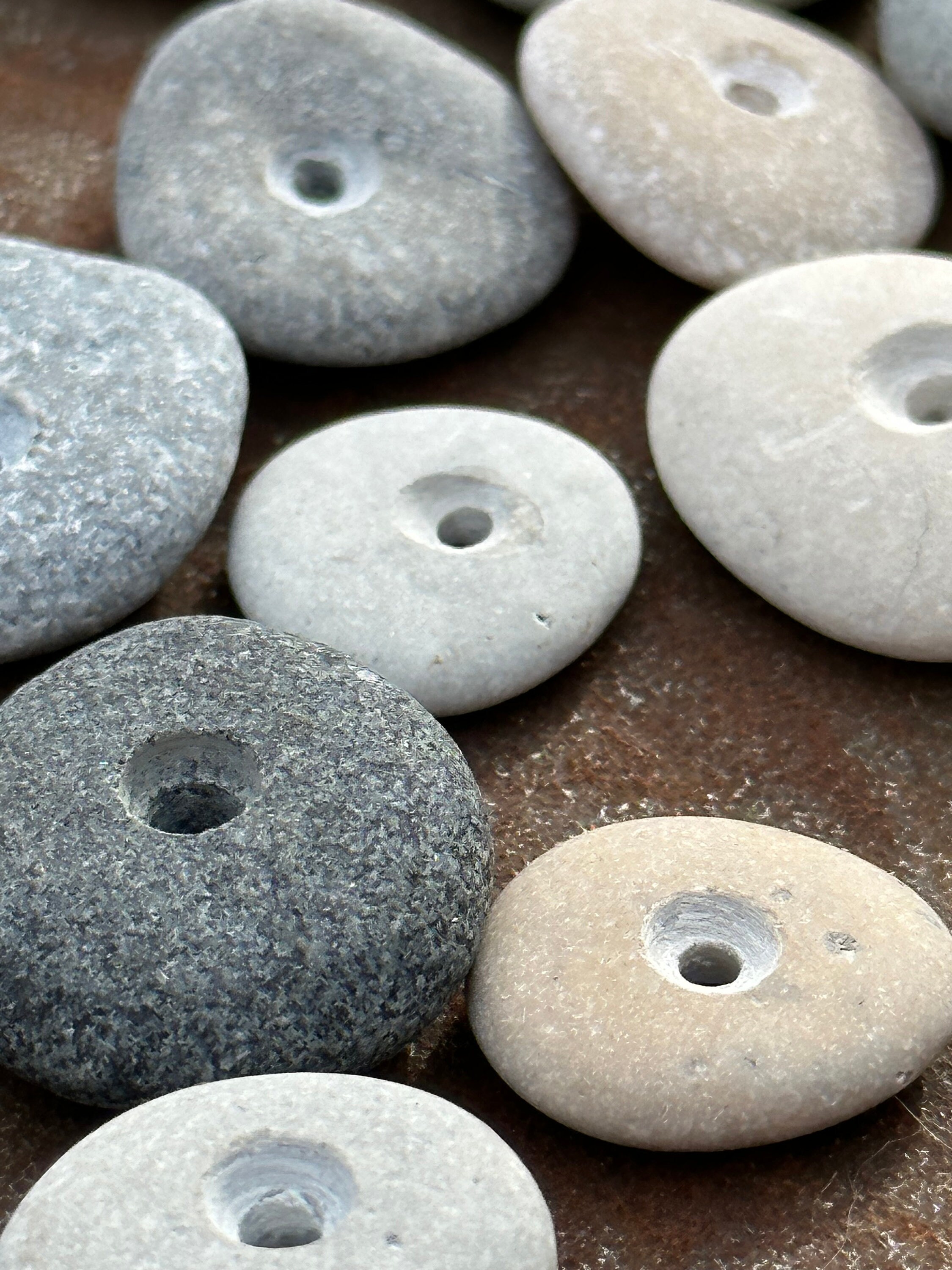 60 Tiny Center Drilled Stone Pebbles: Natural Rock Beads for Jewelry - Etsy
