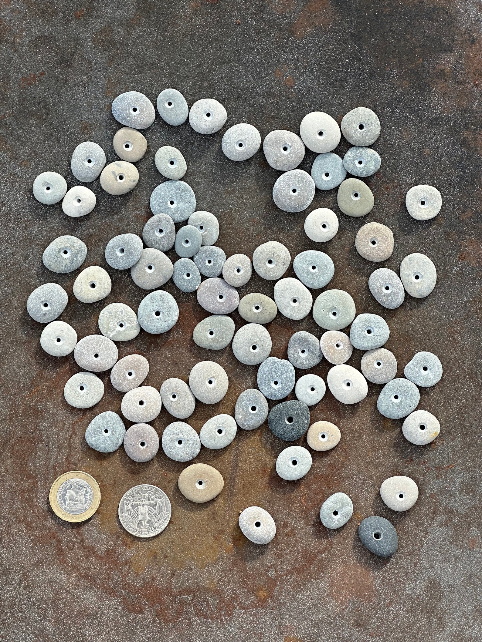 60 Tiny Center Drilled Stone Pebbles: Natural Rock Beads for Jewelry - Etsy