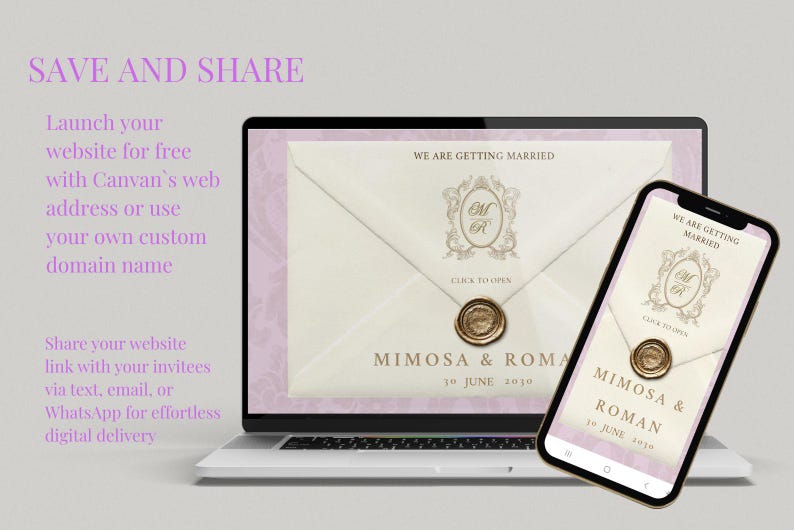 Wedding Website Template and Stationery Bundle With RSVP - Etsy