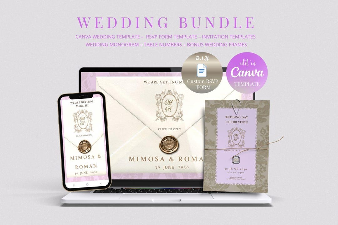 Wedding Website Template and Stationery Bundle With RSVP - Etsy