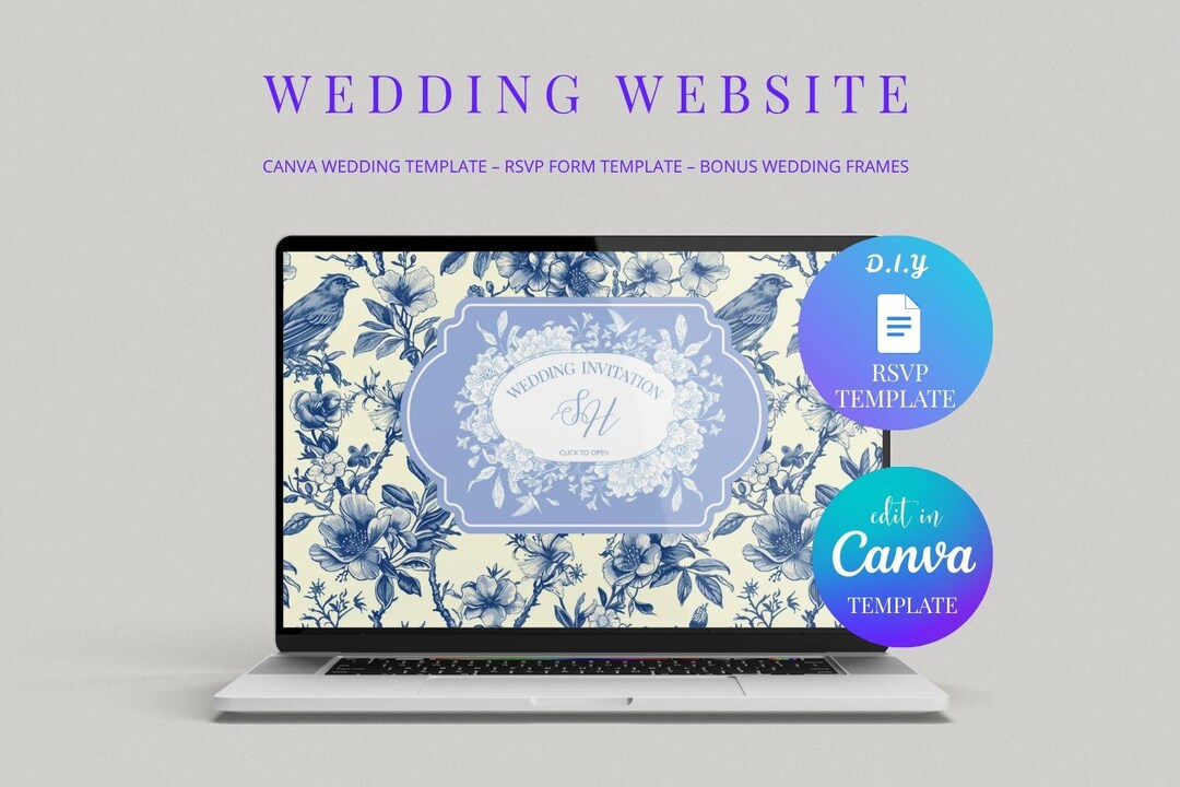 Editable Wedding Invitation Website Template With RSVP Form - Etsy