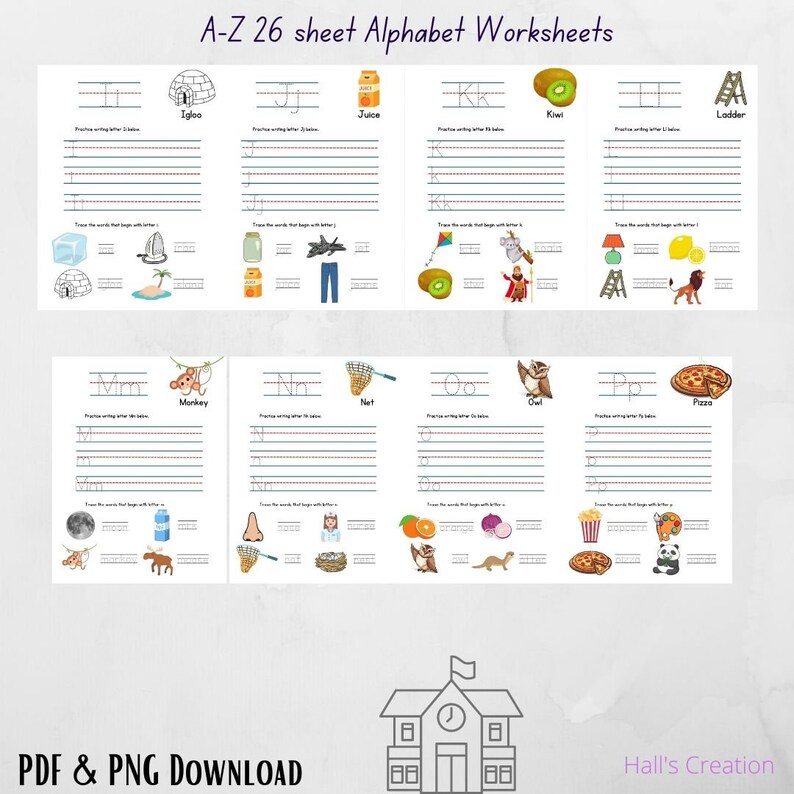 A-Z 26 Page Alphabet Worksheets | Preschool Worksheets | Toddler ...
