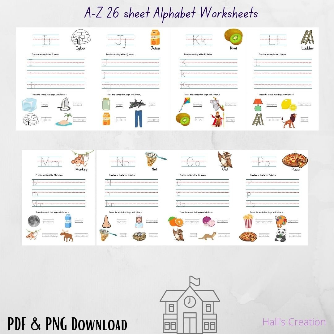 A-Z 26 Page Alphabet Worksheets | Preschool Worksheets | Toddler ...
