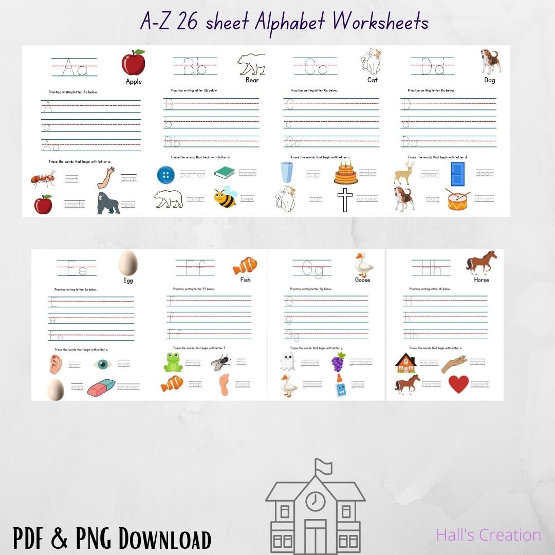 A-Z 26 Page Alphabet Worksheets | Preschool Worksheets | Toddler ...