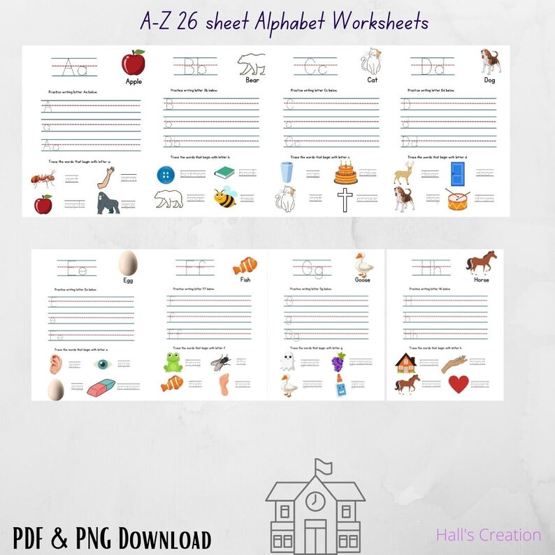 A-Z 26 Page Alphabet Worksheets | Preschool Worksheets | Toddler ...