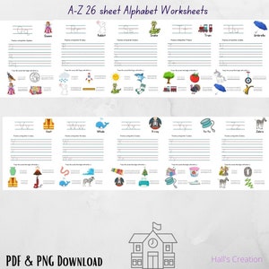 A-Z 26 Page Alphabet Worksheets | Preschool Worksheets | Toddler ...
