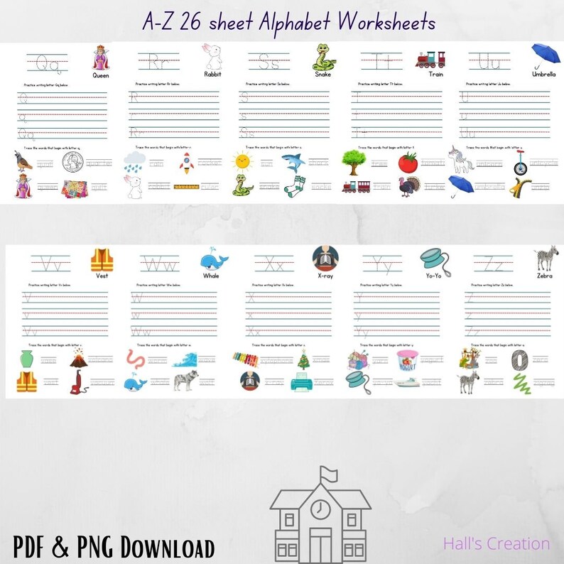 A-Z 26 Page Alphabet Worksheets | Preschool Worksheets | Toddler ...