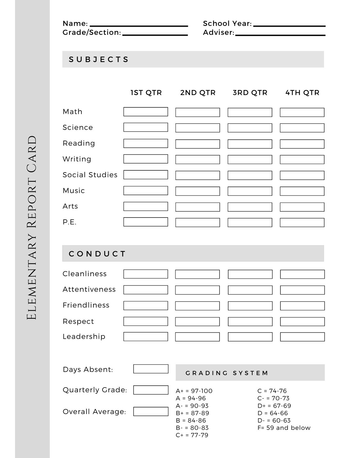Elementary Report Card | Report Card | School Printable and Digital ...
