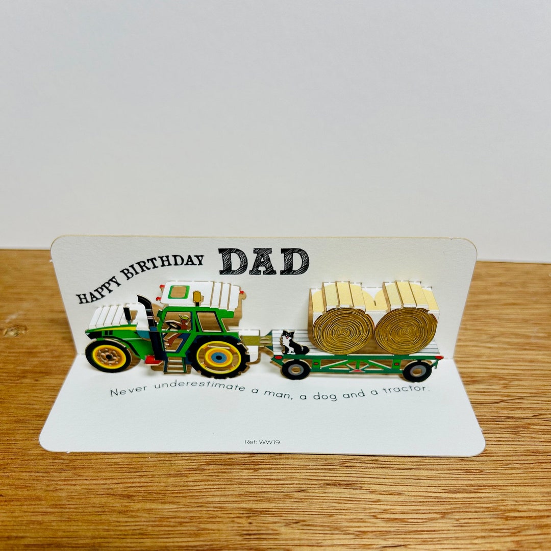 Mini Dad Birthday Tractor Card, Card for My Dad, Tractor Lover Card ...
