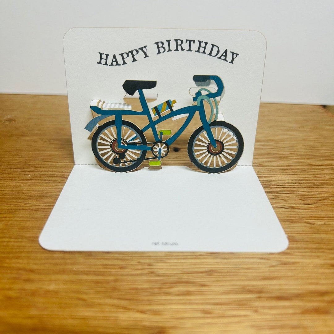Mini Happy Birthday Bike Card, Bike Birthday, Bike Lovers, Pop up Card, Happy Birthday Card ...