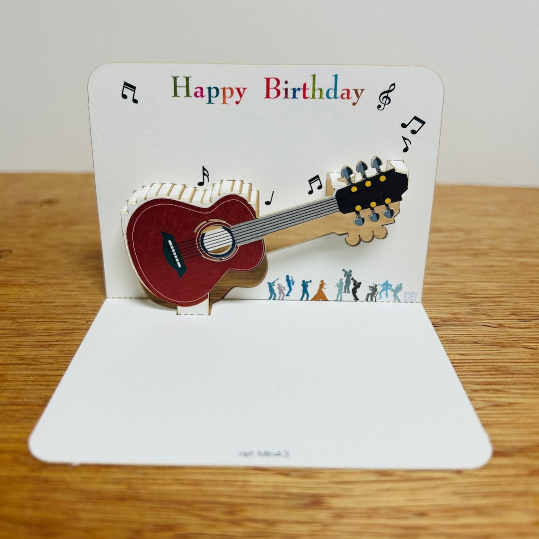 Mini Birthday Guitar Card, Music Lover Card, Happy Birthday Card ...