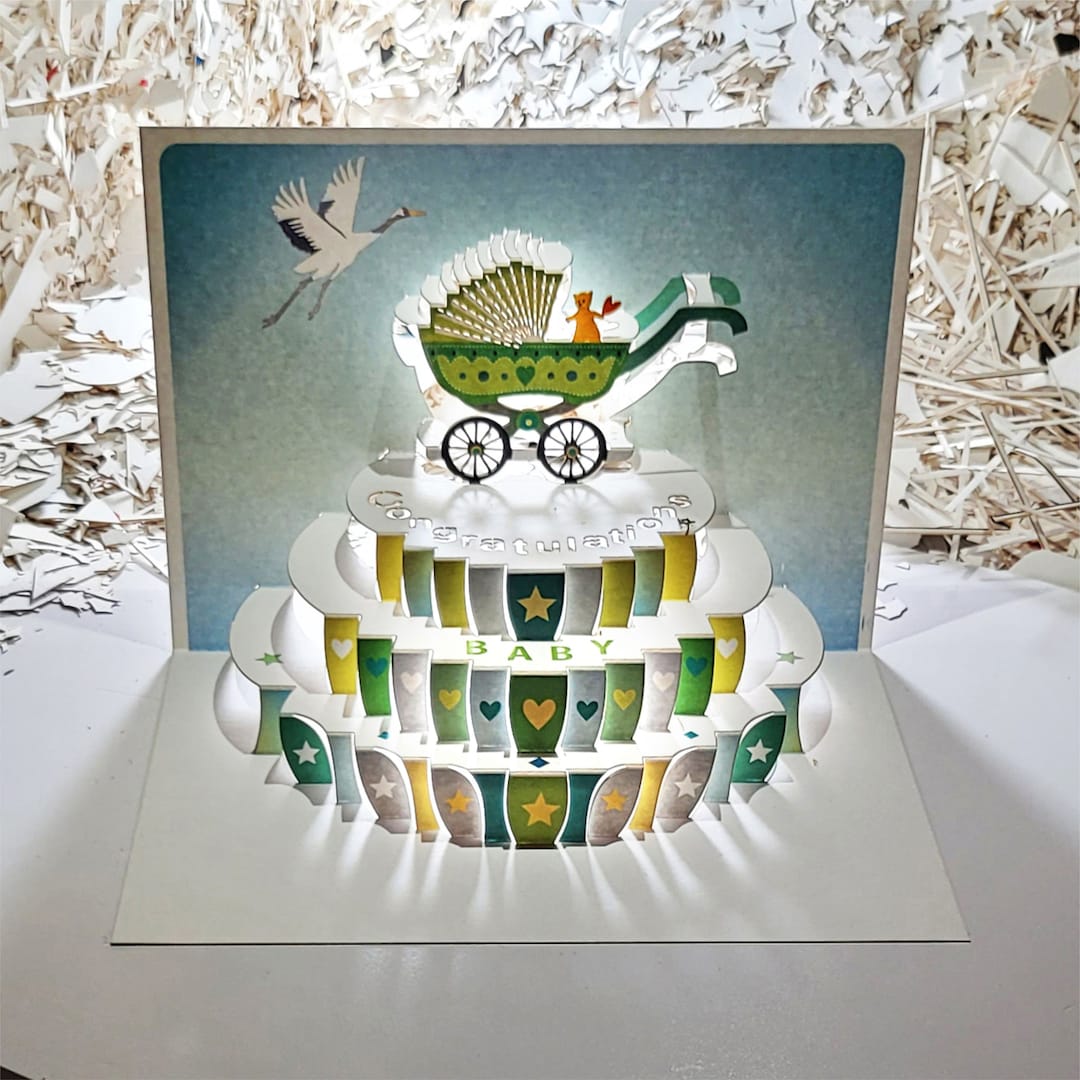 New Baby ''congratulations - Baby'' Card, Unisex Card, Yellow and Green ...