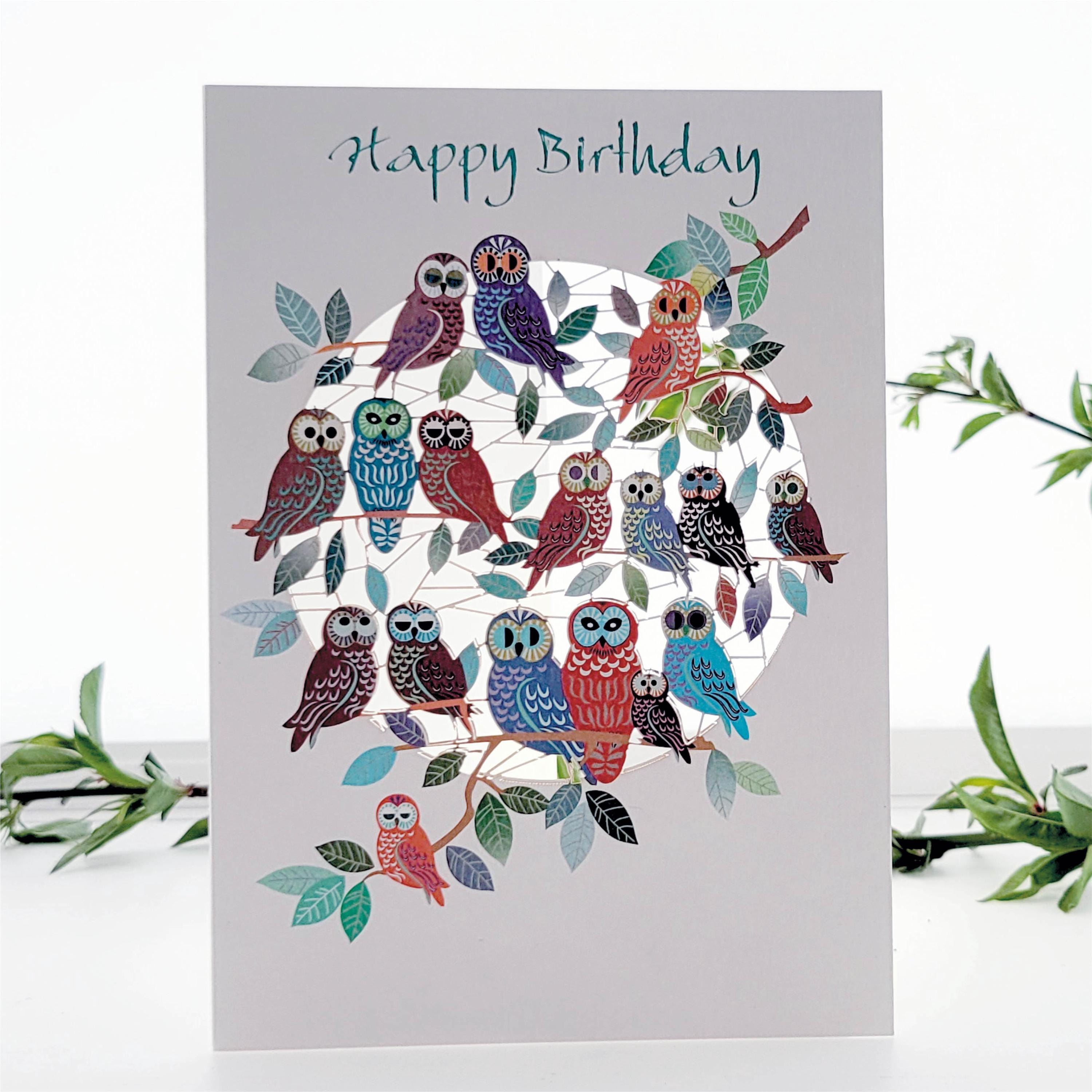 Owl Birthday Card, Birthday Card, Pretty Owl Card, Owl Gift, Card for ...