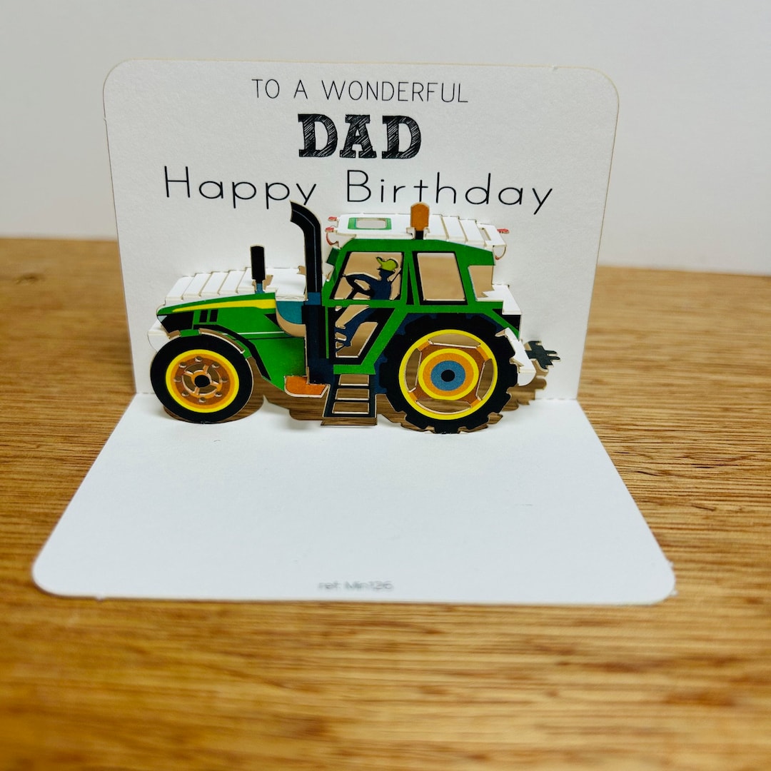 Mini Wonderful Dad Happy Birthday Tractor Card, Wonderful Dad, Card for ...