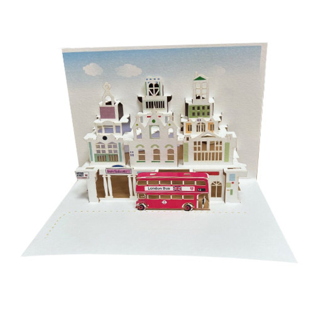 Red Bus Pop up Card, Birthday Bus, Happy Birthday, Happy Birthday Red ...