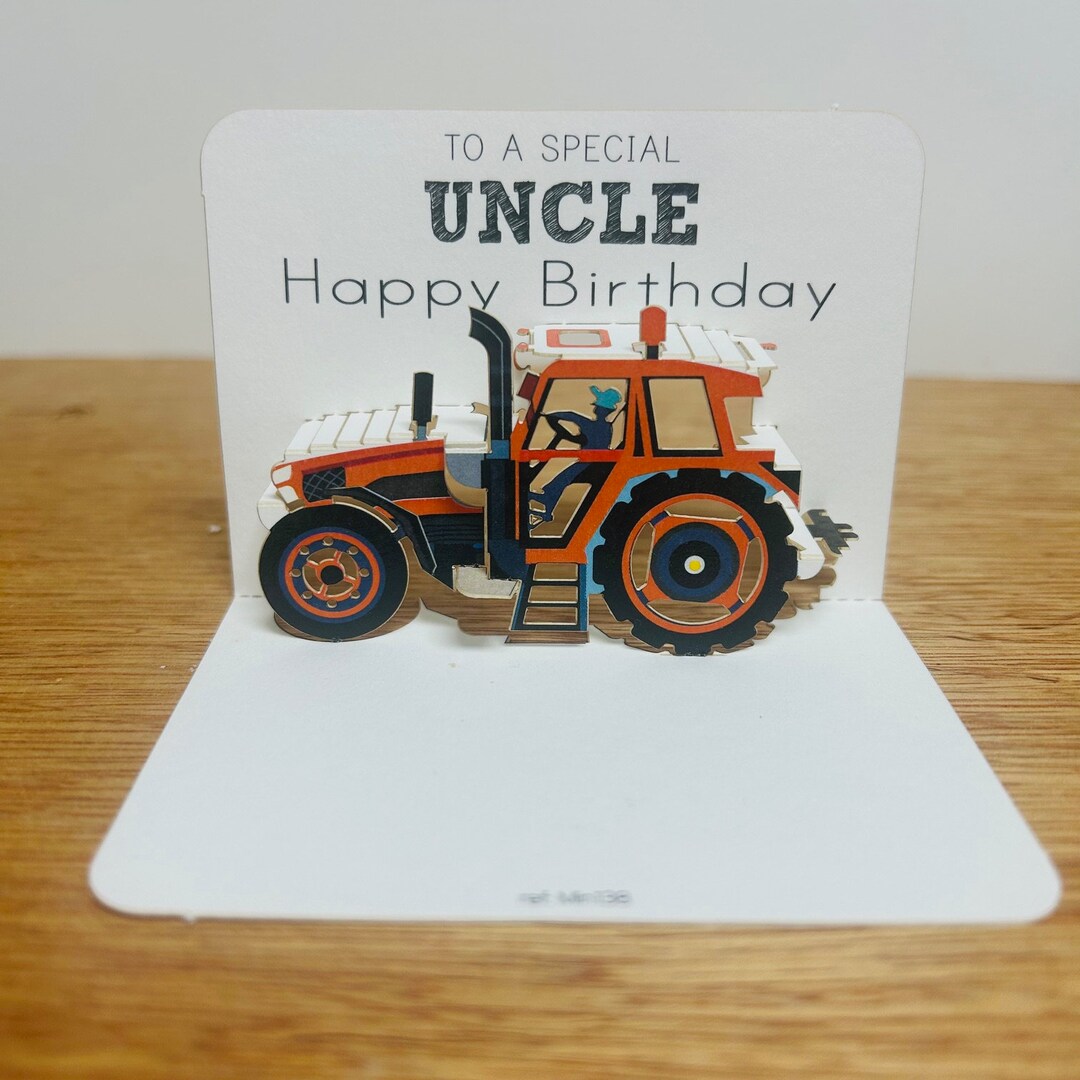 Mini Uncle Birthday Tractor Card, Card for My Uncle, Tractor Lover Card ...