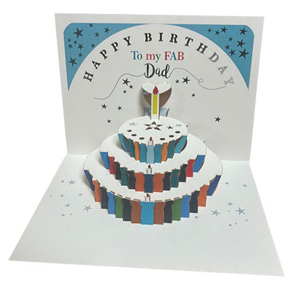 Dad Birthday Pop up Card, Step Dad Birthday Card, Happy Birthday Card ...