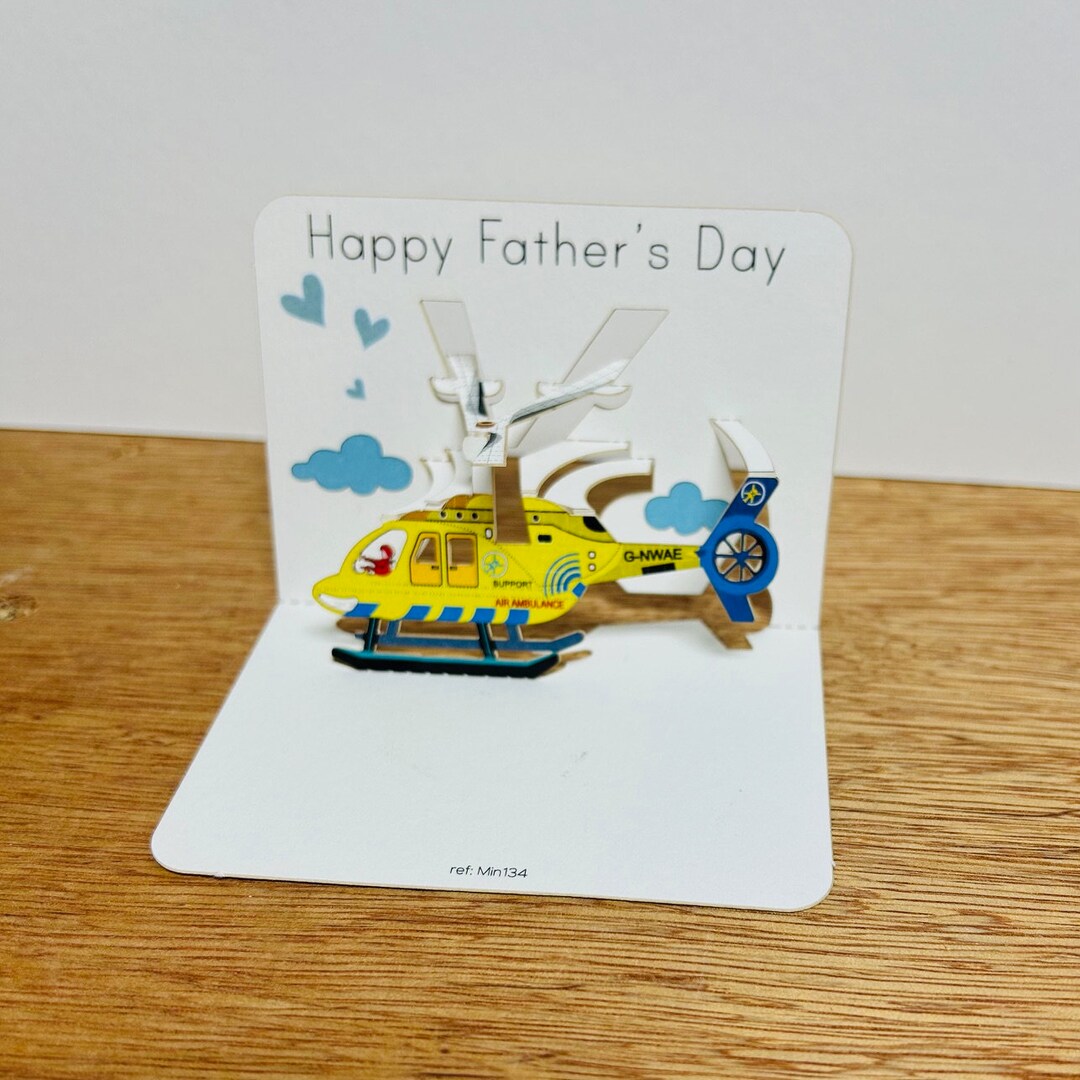 Helicopter Fathers Day Card, Air Ambulance, Fathers Day, Card for Him ...