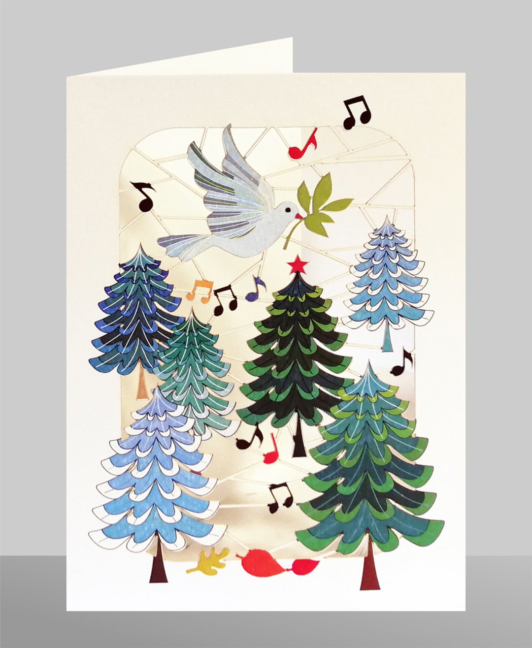 Christmas Card, Singing Dove - 3D Cards, Xmas Pop up Card, Card for Her ...
