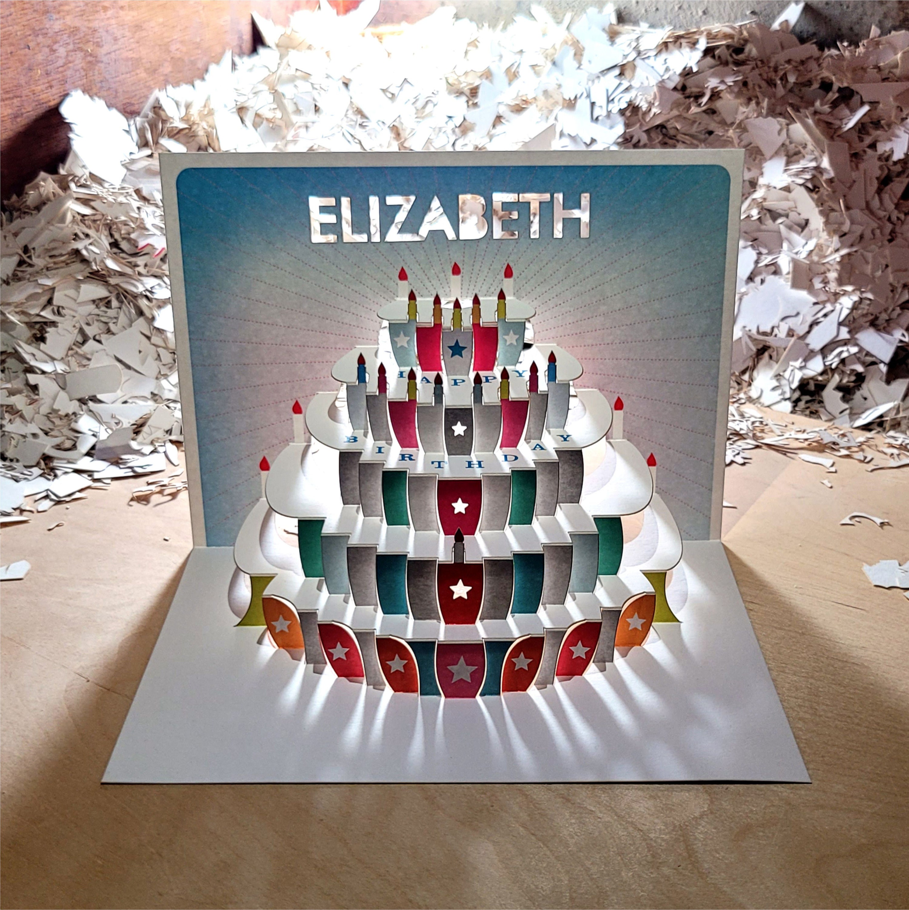 Personalised Name Birthday Card Laser Cut Greeting Cards - Etsy