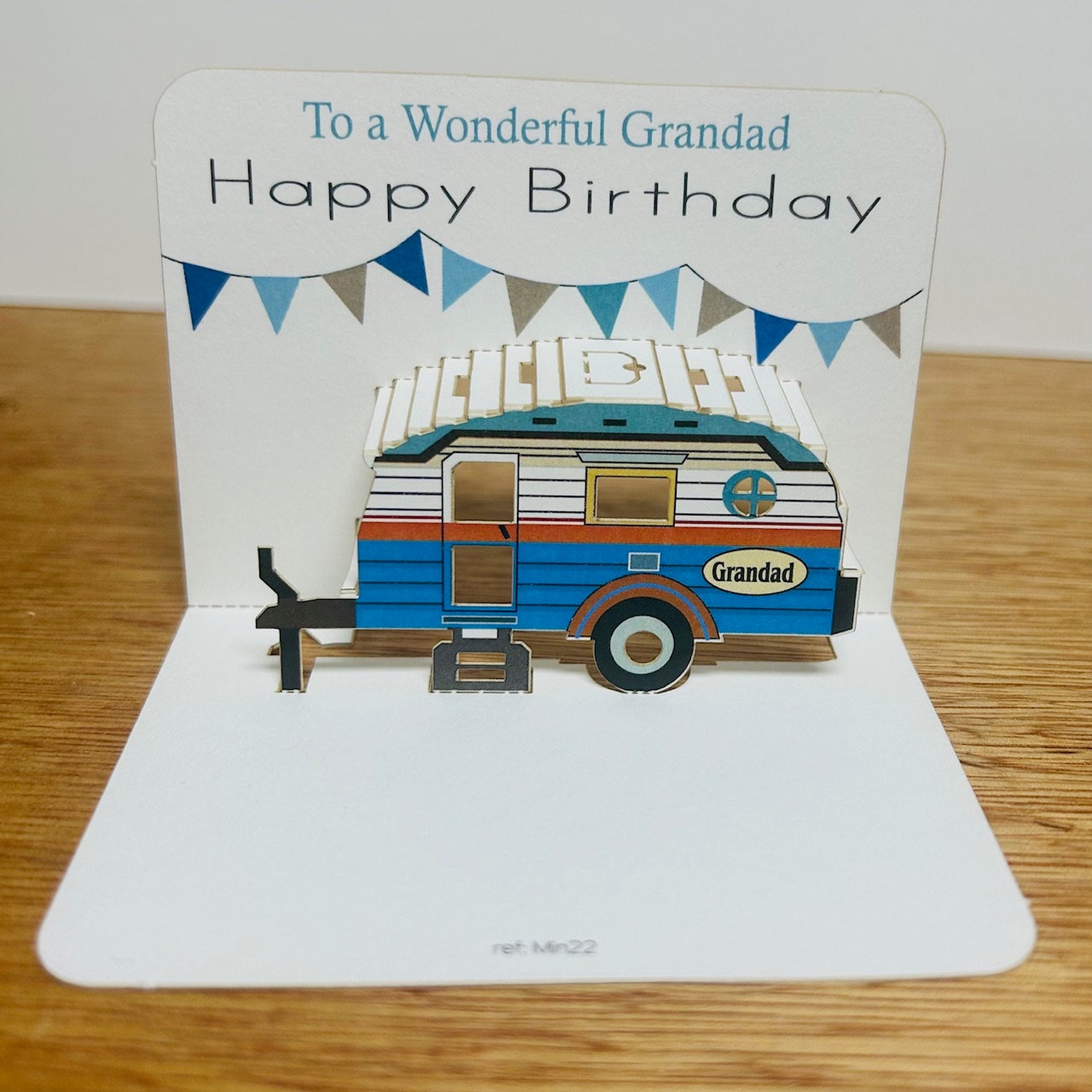 Mini Happy Birthday Caravan Card, Grandad, Grandma, Friend, Pop up Card ...