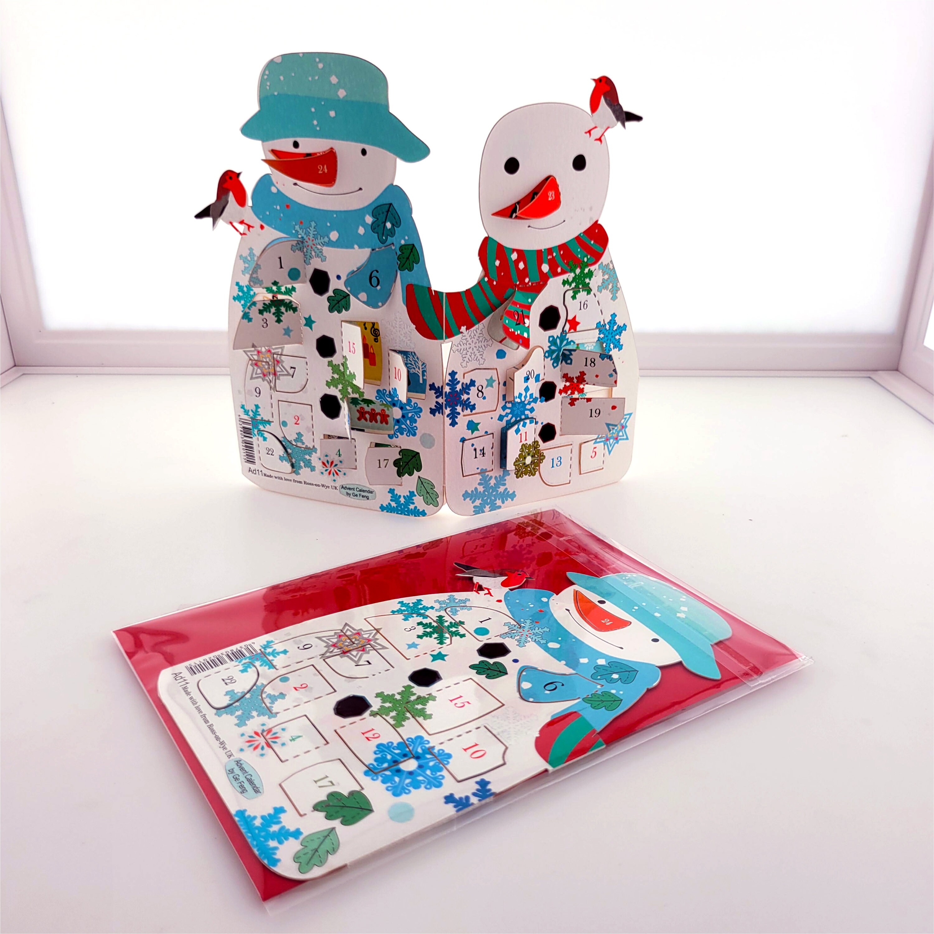 Advent Calendar Card Snowman Unique Christmas Card 3D - Etsy UK