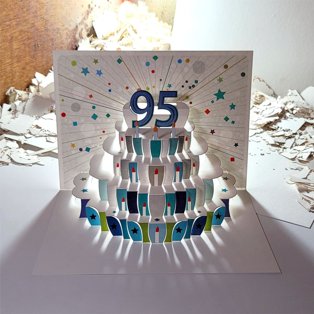 95th Birthday Pop up Card, Age 95th Birthday Card, 95 Age Card, Card ...