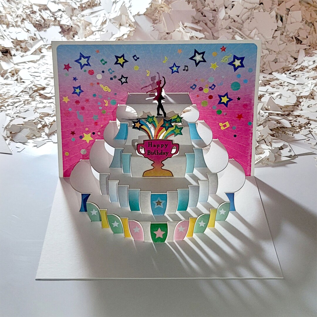 Dancing Girl Birthday Card, Dancer Cards, Ballerina Dance, Pop up Card ...