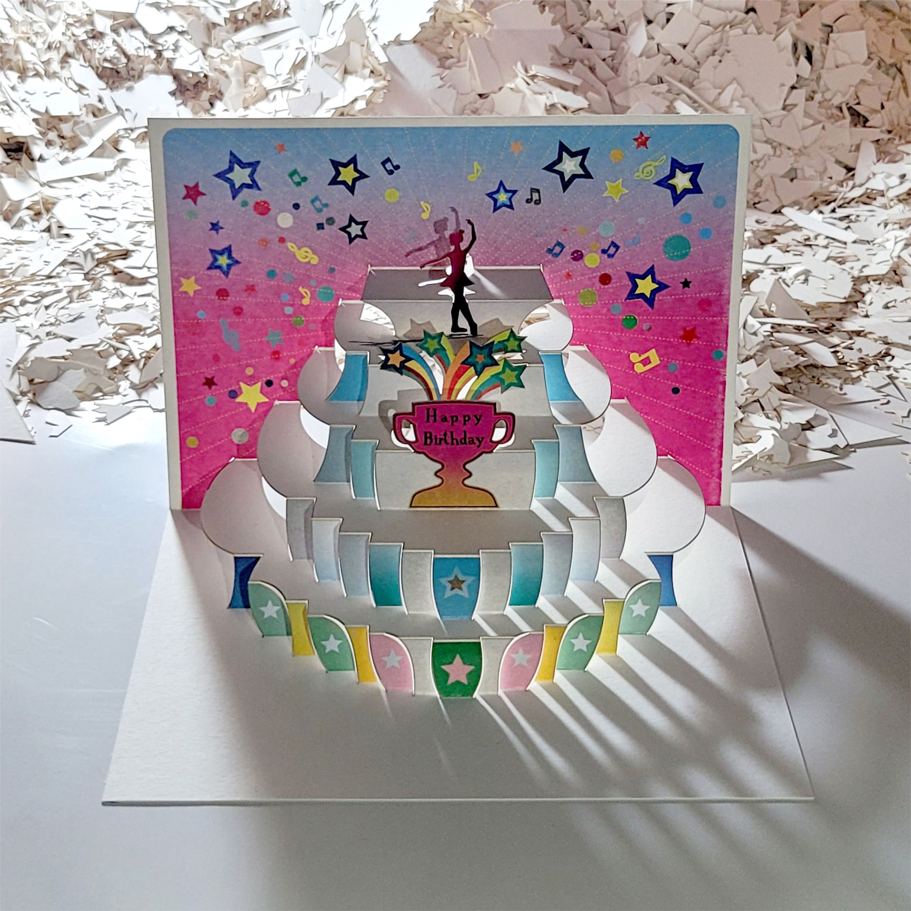 Dancing Girl Birthday Card, Dancer Cards, Ballerina Dance, Pop up Card ...