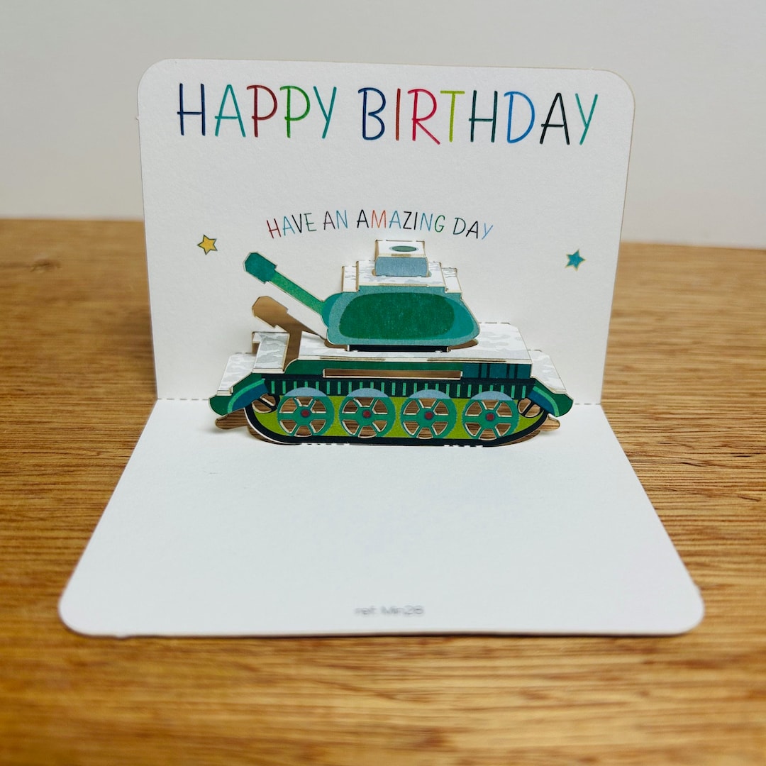 Mini Tank Birthday Card, Army Tank, Happy Birthday, Card for Her, Card ...