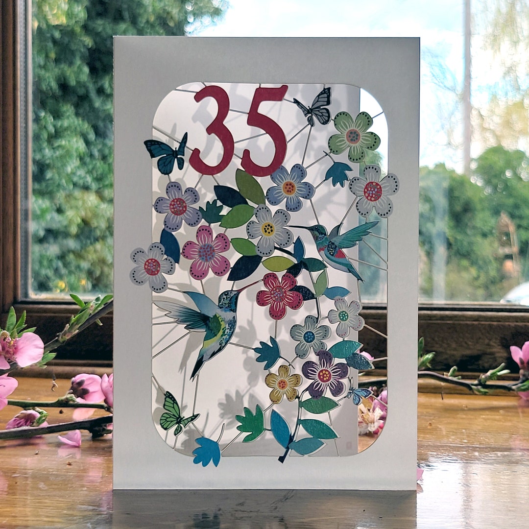 35th Hummingbird Card - Age 35th Birthday Card, 35 Age Birthday Card ...
