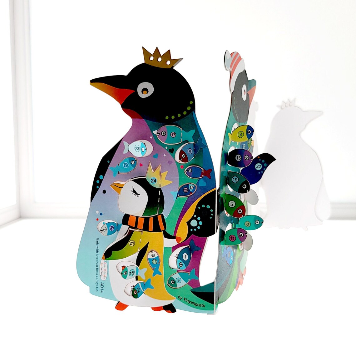 Advent Calendar Card Penguins Unique Christmas Card 3D - Etsy