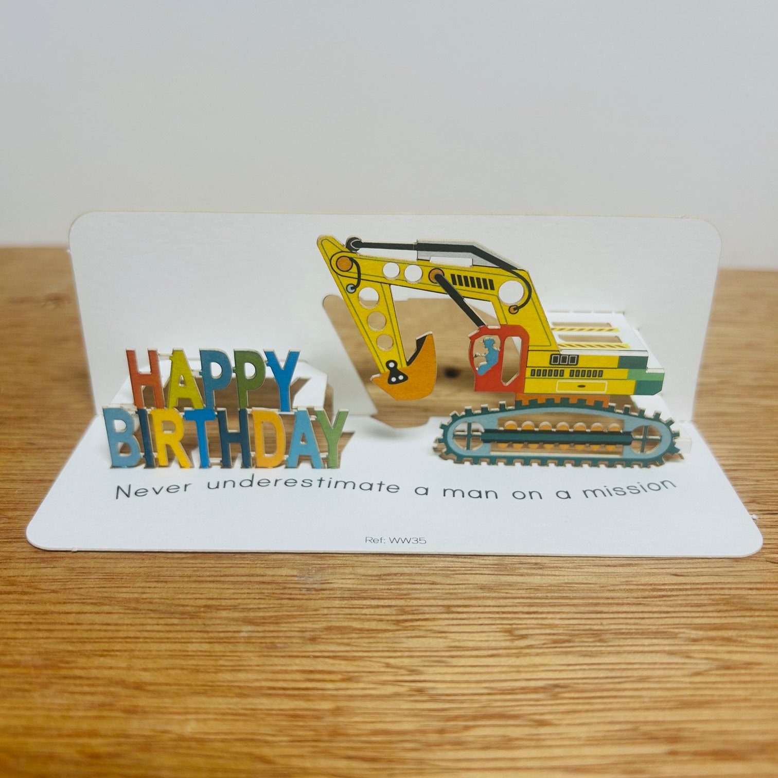 Mini Digger Happy Birthday Card, Digger Birthday Card, Man on a Mission ...